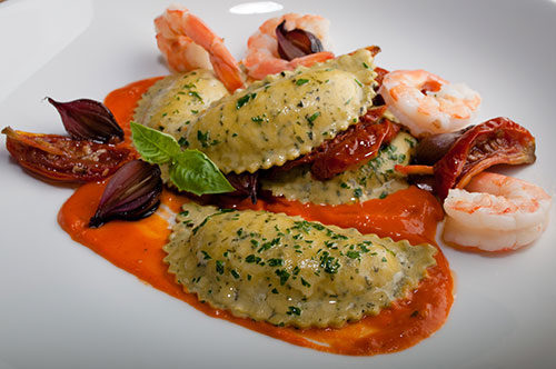 Spinach and Cheese Mezzaluna with Pepper Dough | Louisa Foodservice
