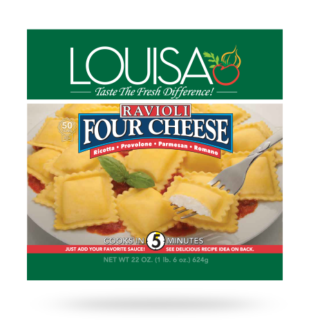 Cheese Ravioli with Basil Pesto | Louisa Foods